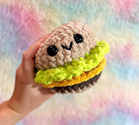 Crochet Adorable Cheeseburger — DIY Instructions